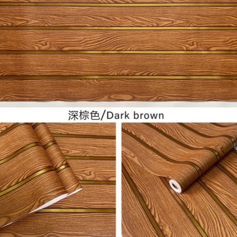 Jual wallpaper wallsticker dinding panel kayu garis elegan estetik ...