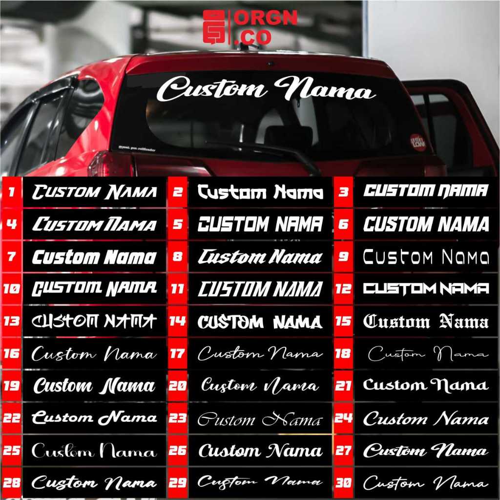 Jual Sticker Kaca Belakang Mobil Request Tulisan Custom Nama Universal ...