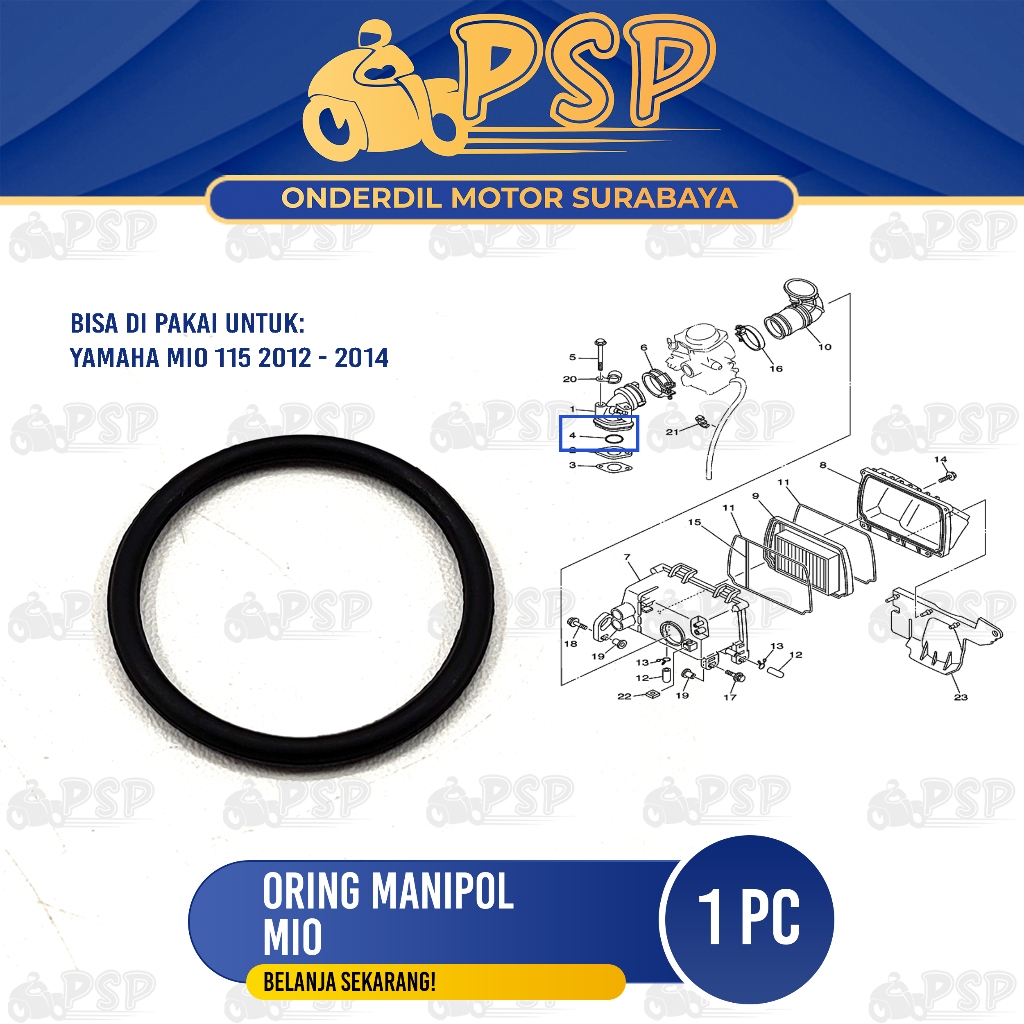 Jual Oring Manipol Mio (Harga 1 PC) - O Ring Karet Seal Sil Manifold ...