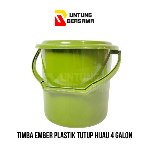 Jual TIMBA EMBER PLASTIK TUTUP HIJAU 4 GALON ANTI PECAH | Shopee Indonesia