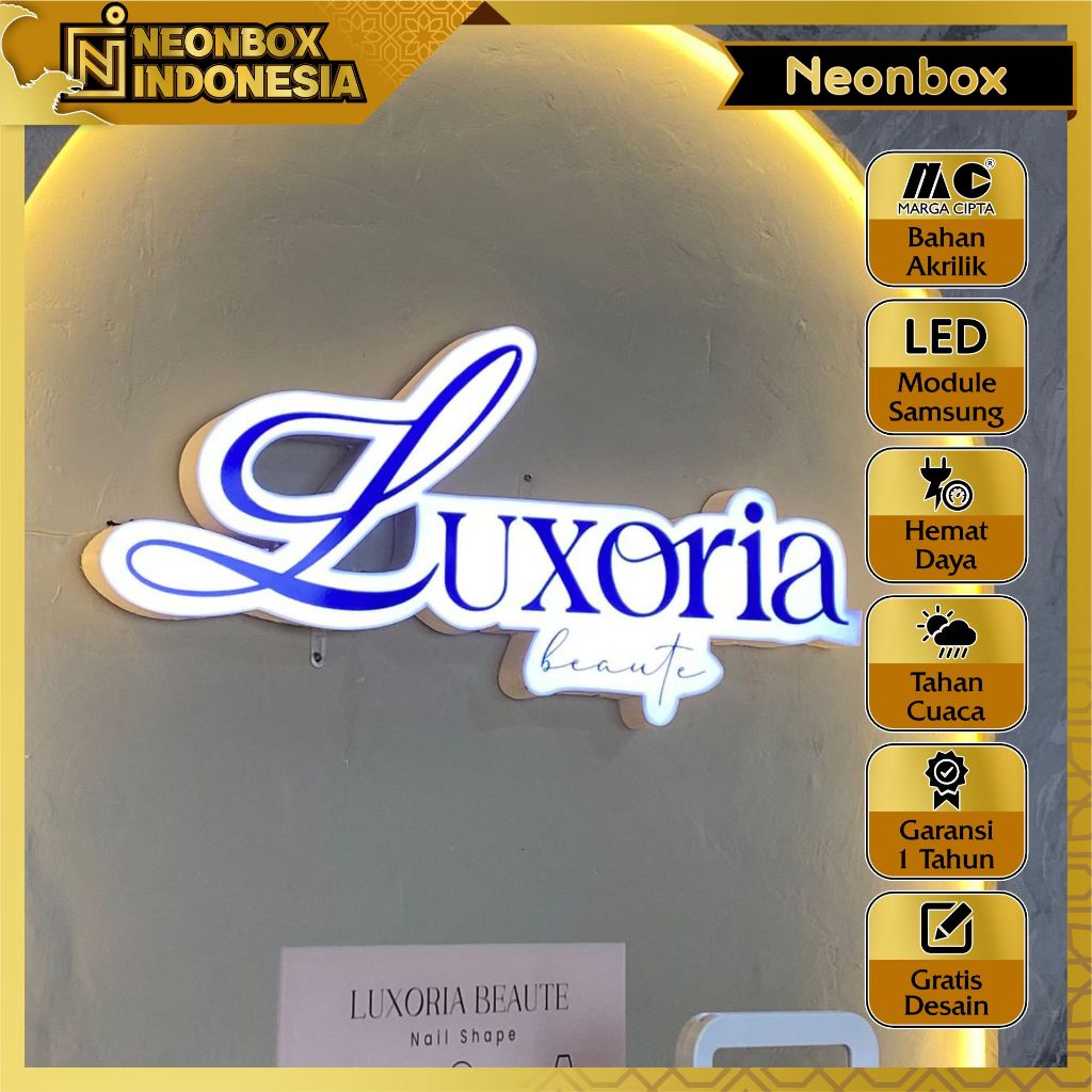 Jual Neon Box Akrilik Persegi Panjang Neon Box Custom 1 Sisi Free ...