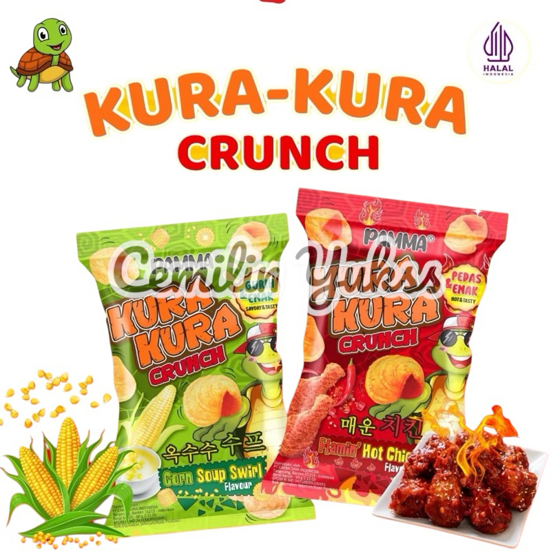 Jual Pamma Kura Kura Crunch Corn Soup Swirl Kura Kura Crunch Flamin Hot ...
