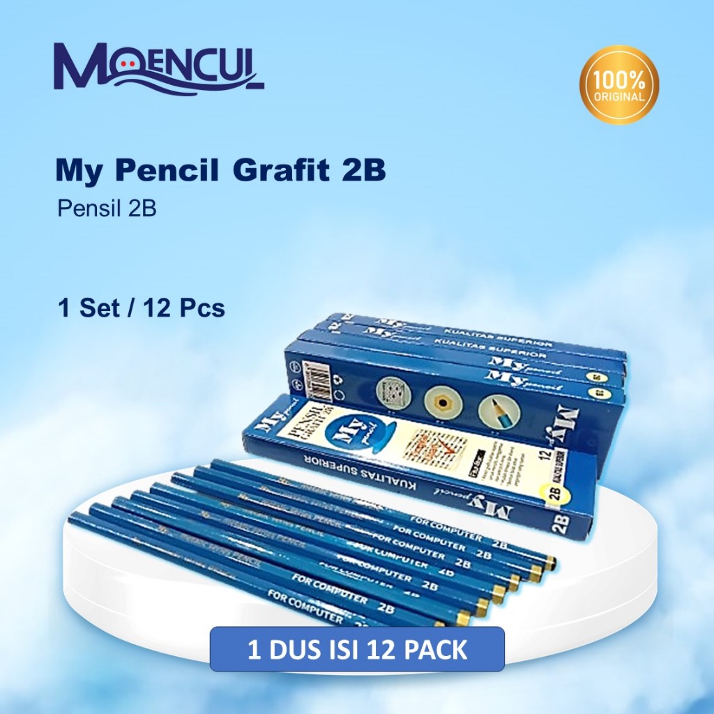 Jual 1 Pack isi 12 Pcs MyPensil Grafit 2B | Pensil Superior | Pensil ...