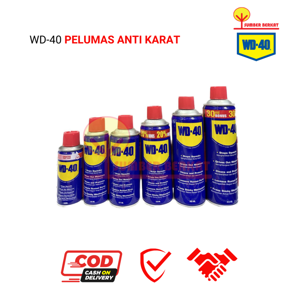 Jual WD40 / WD-40 / WD 40 Cairan Pelumas Anti Karat Original 120ml 191ml 333ml 412ml | Shopee ...