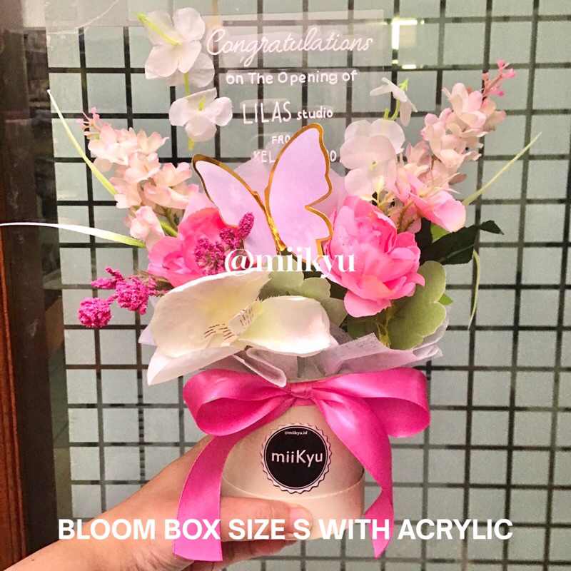 Jual BLOOM BOX BULAT BUNGA WITH ACRYLIC |Akrilik Bloom Box | Buket ...