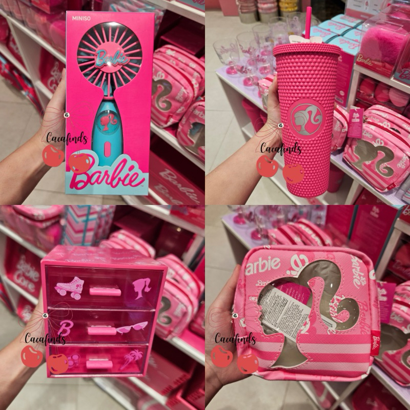 Jual MINISO x Barbie‼️Tumbler Barbie / Pouch Make Up Barbie / Kipas ...
