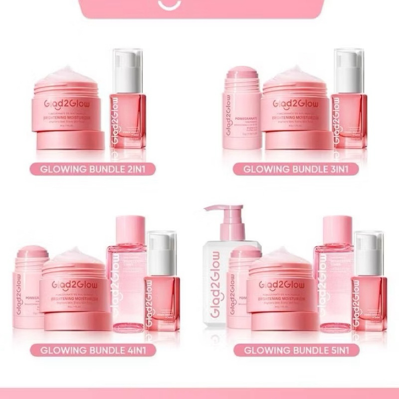Jual Glad2glow G2G Paket Bundle Glowing Serba Pink 2in1 3in1 4in1 5in1 ...