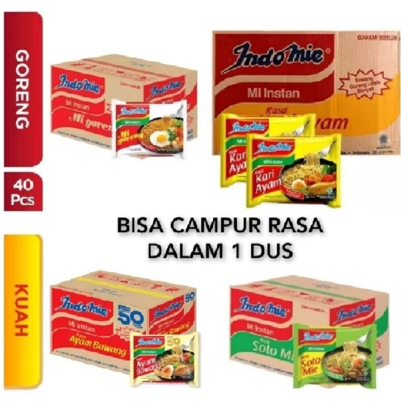 Jual Indomie all variant Goreng & Rebus 1DUS [40PCS] | Shopee Indonesia