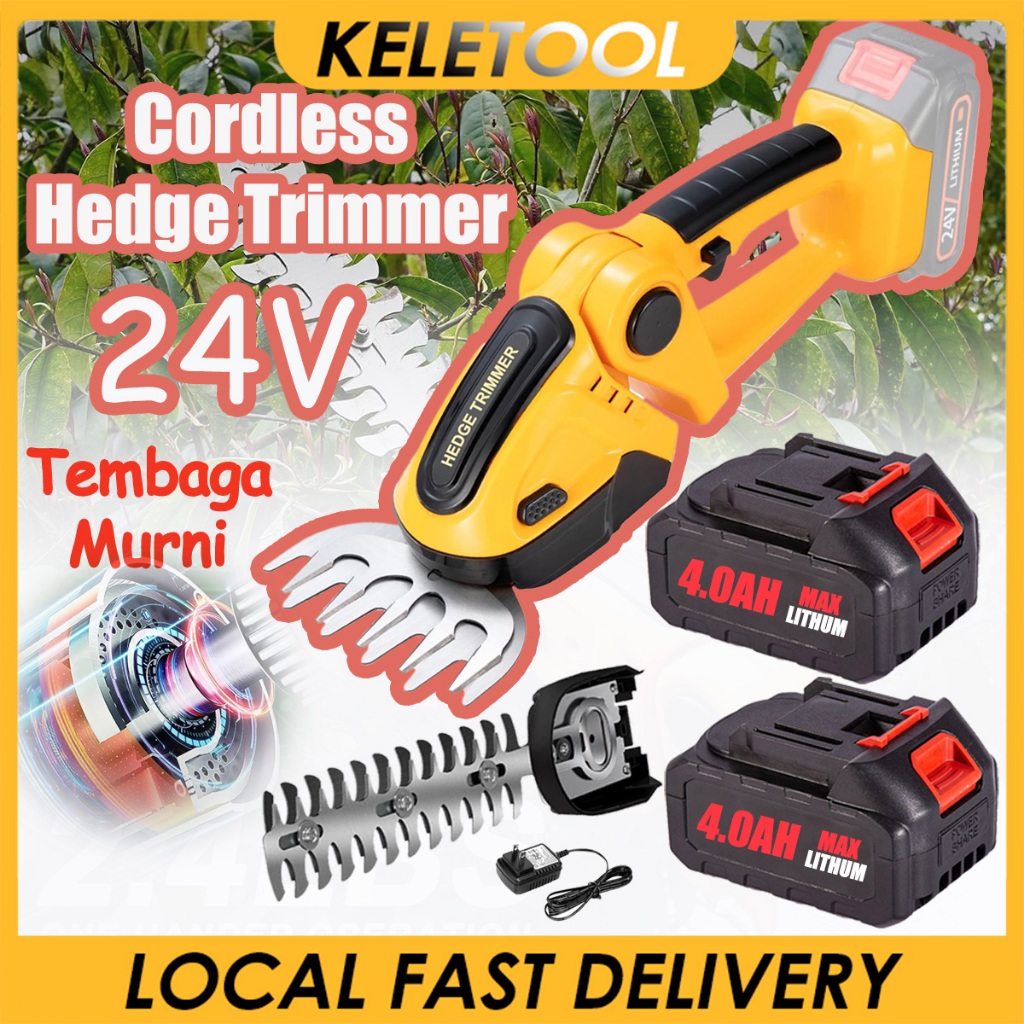 Jual Pangkas Pagar Hedge Trimmer 2 IN1 Cordless Portabel Mesin Pemotong ...