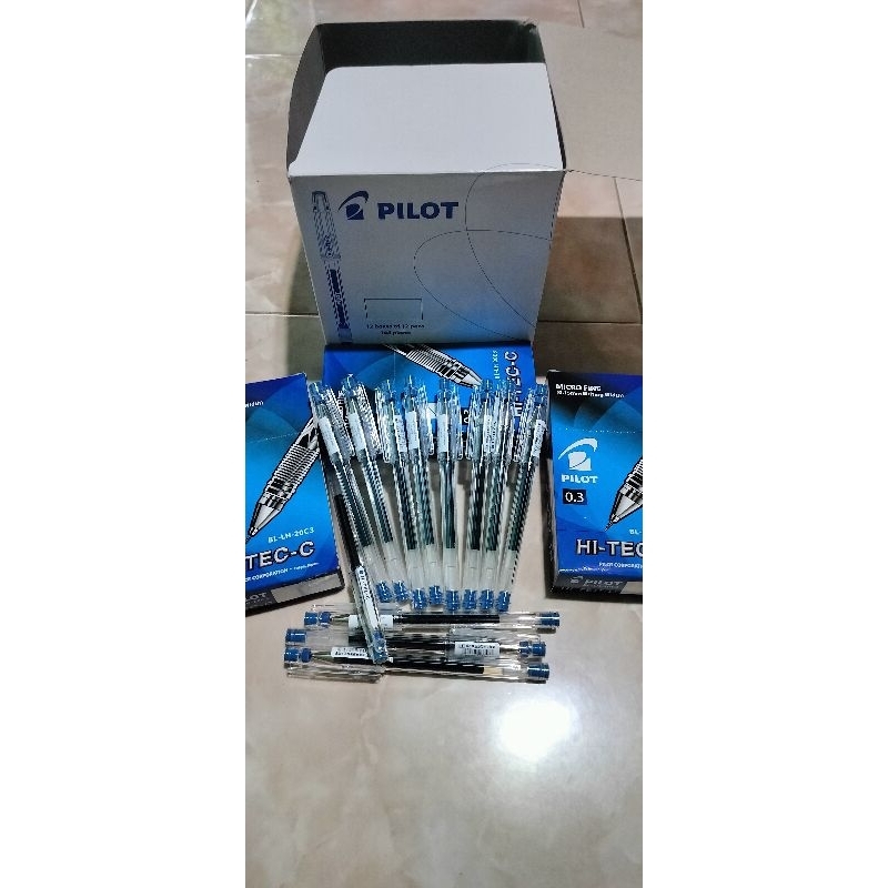 Jual BOLPEN HI-TEC-C 0.3 BIRU 12 pcs / 1 LUSIN / POLPEN BULPEN PILOT 12 ...