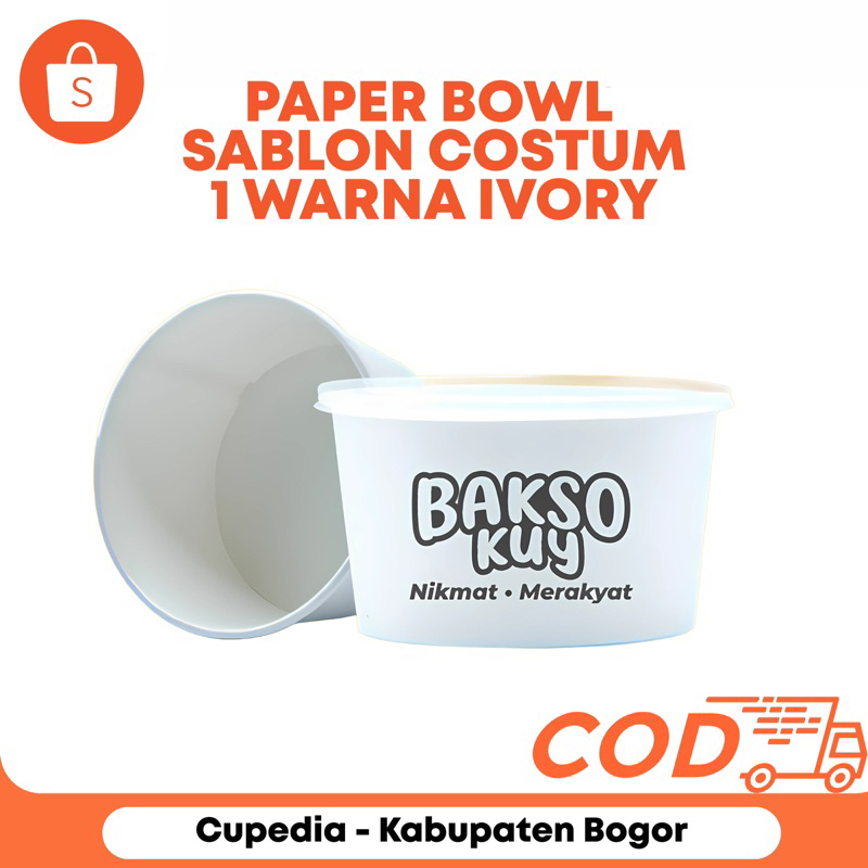 Jual Paper Bowl Costum 1 Warna Bahan Ivory | Mangkok Kertas Bahan Ivory ...