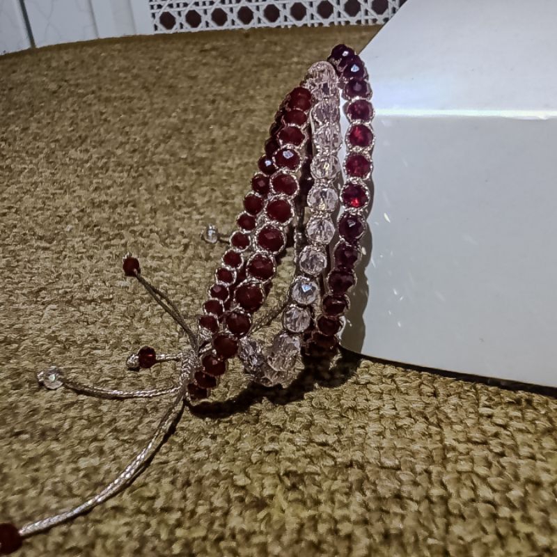 Jual Macrame Bracelet Crystal Rosegold Rope | Gelang Crystal | Gelang ...