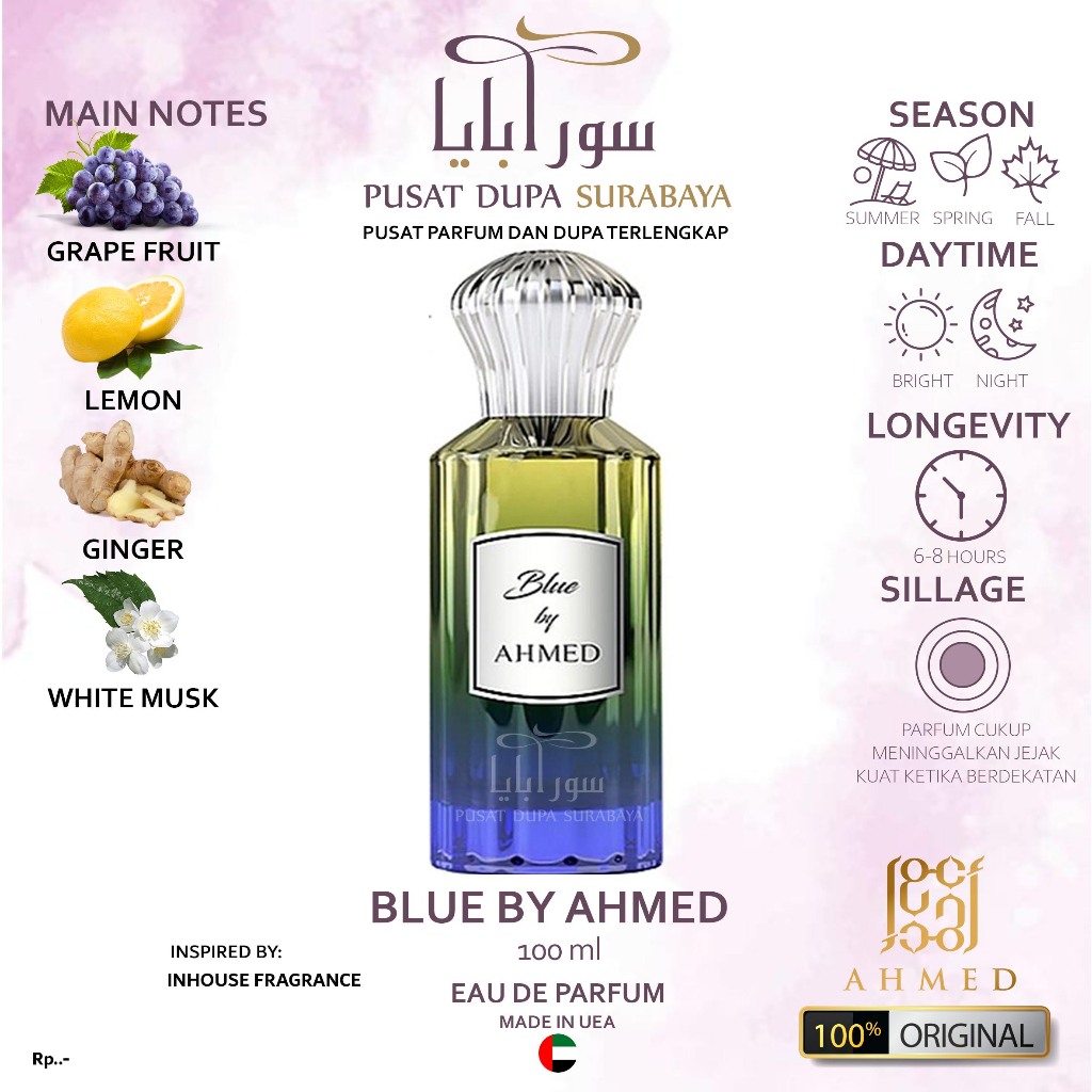 Jual Parfum Asli Arab Original Premium Ahmed Al Maghribi Parfume/ Blue ...