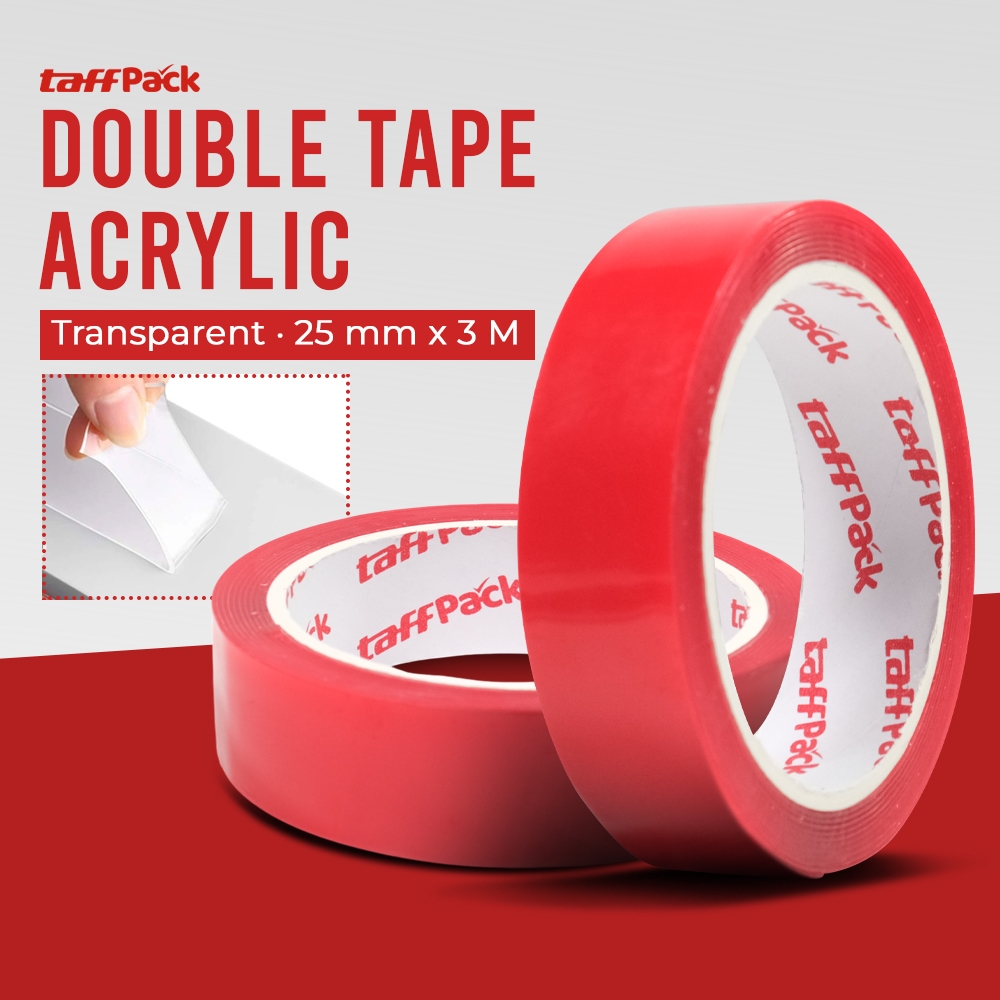 Jual Double Tape Bening 25mm x 3m Meter Clear Transparent Selotip ...