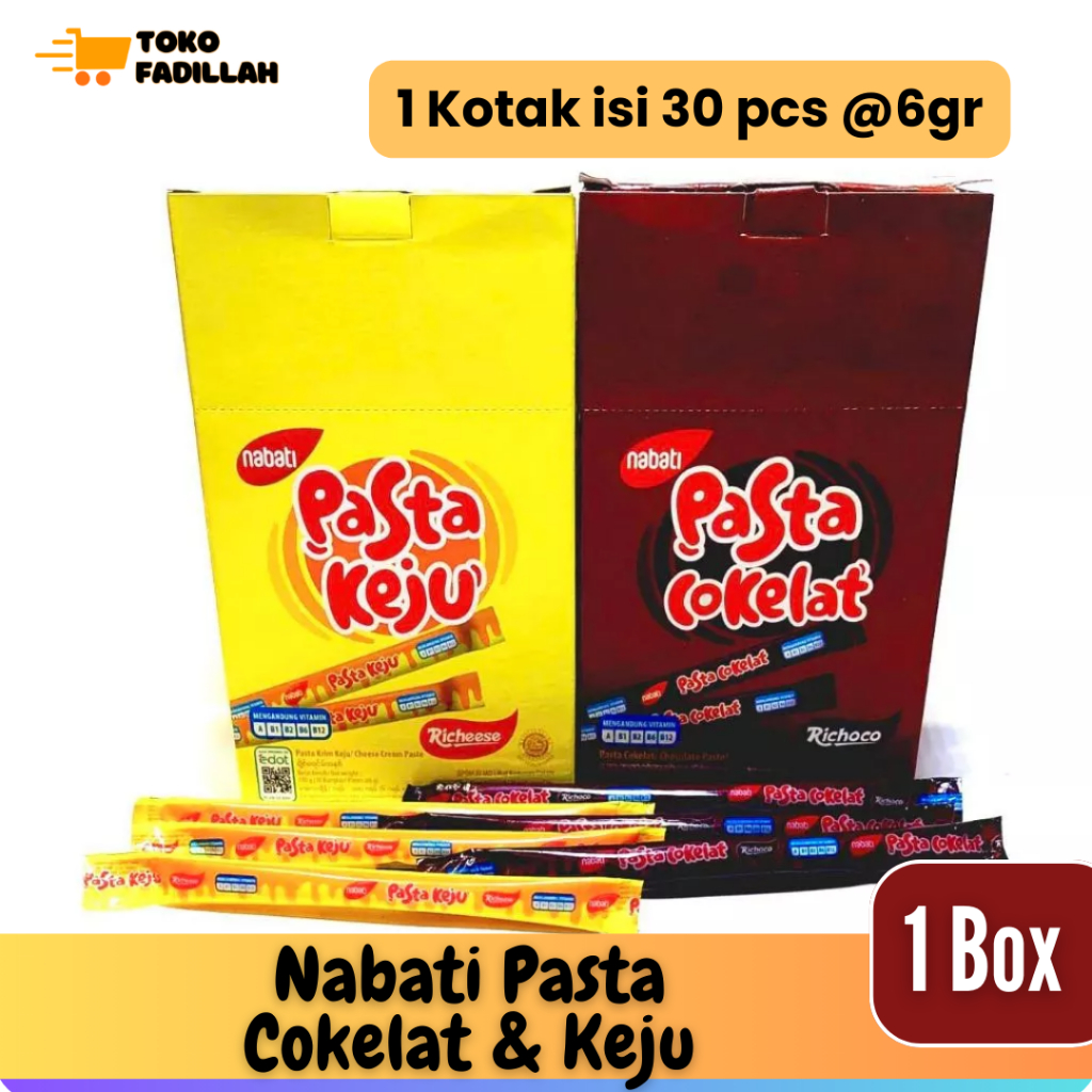Jual NABATI Richeese Pasta Keju & Richoco Pasta Cokelat 1 Box isi 30 ...
