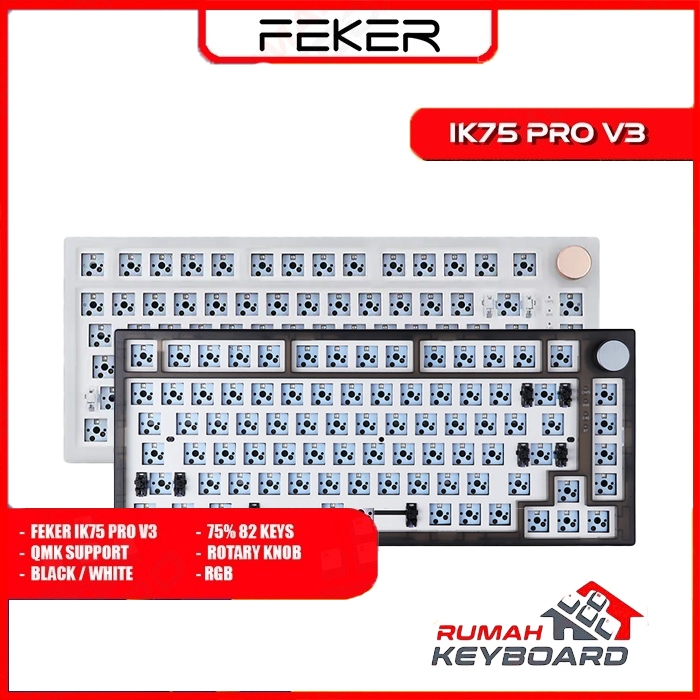 Jual FEKER IK75 - V3 - Pro - 3 Mode - Gasket - RGB - Knob - Mechanical ...
