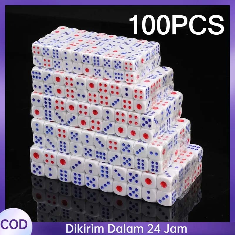 Jual 100pcs Barang Plastik Dadu Polyhedral Dice Mainan Dadu Permainan ...