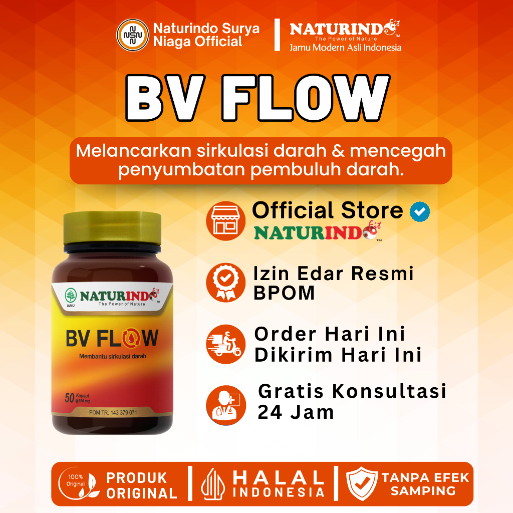 Jual Bv Flow Obat Herbal Naturindo Original Isi 50 Kapsul | Shopee ...