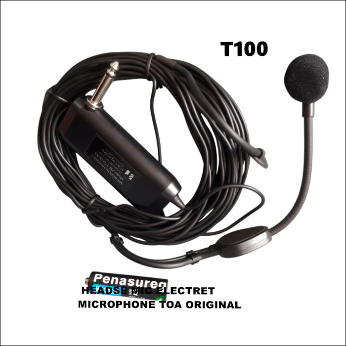 Jual T100 MICROPHONE TOA ORIGINAL HEADSET MIC ELECTRET CONDENSOR MIK ...