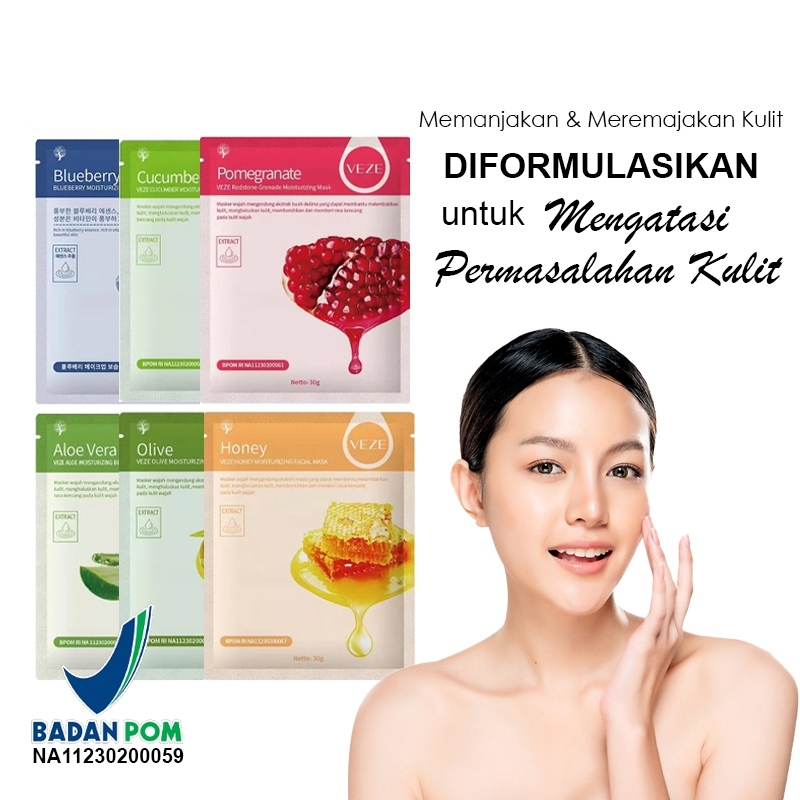 Jual [ BPOM ] Veze Sheet Mask Essence Face Mask Brightening Masker ...