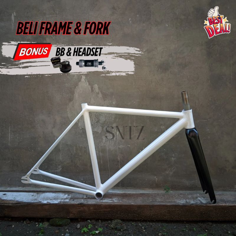 Jual FRAMESET / FRAME DAN FORK SEPEDA FIXIE MODERN FREE HEADSET DAN BB ...
