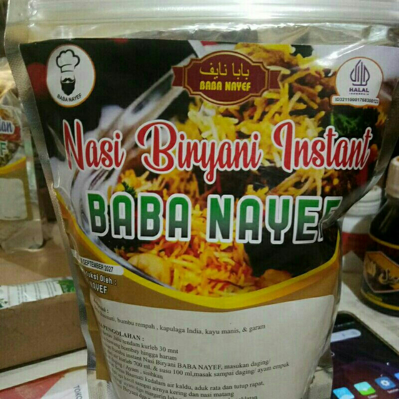 Jual NASI BIRYANI INSTAN MEREK BABA NAYEF BERAT 350 GR | Shopee Indonesia