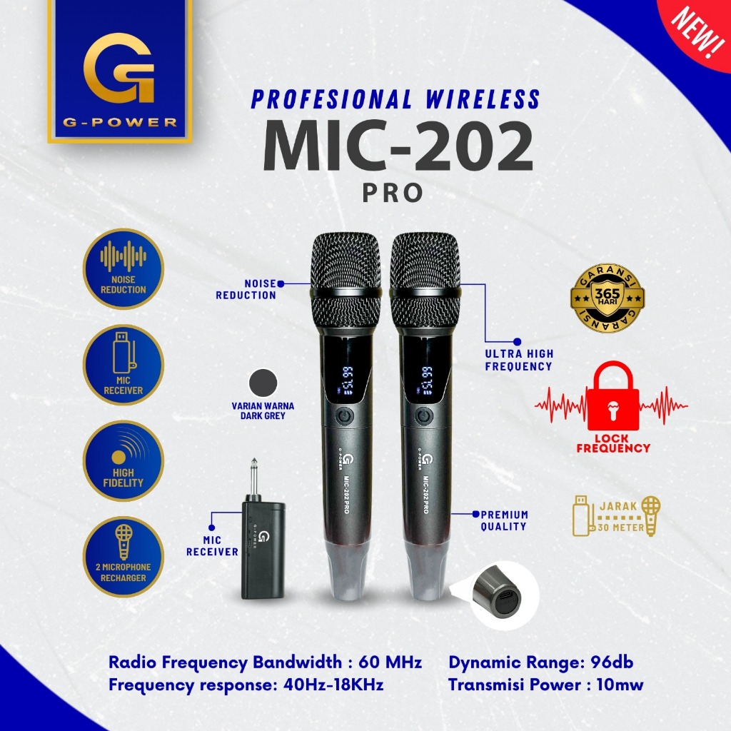 Jual G-Power Microphone 202 PRO / Mic Karaoke Meeting Professional Mic ...