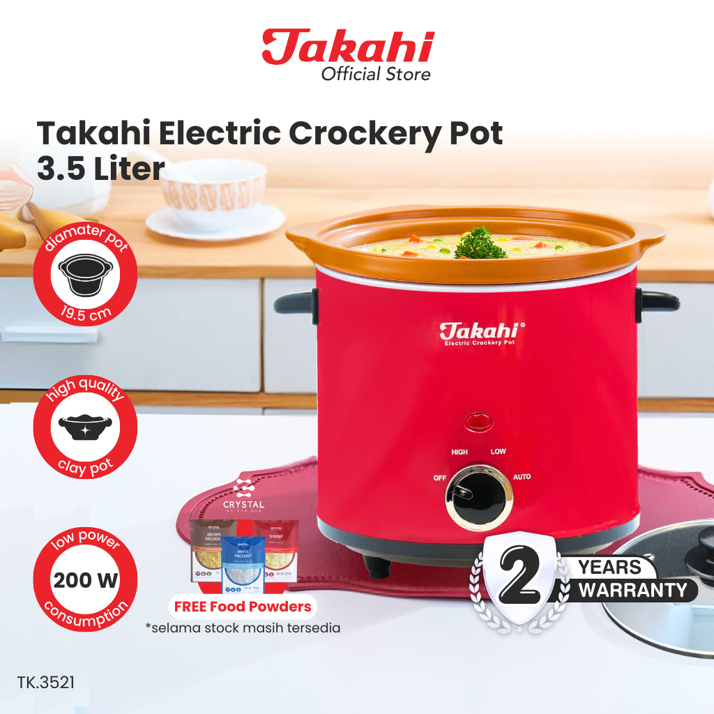 Jual Takahi Electric Crockery Pot 3,5 Liter | (INSTAN/SAMEDAY) | Slow ...