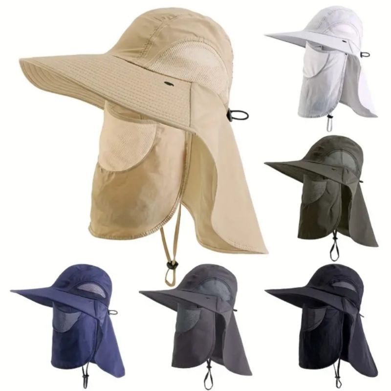 Jual Topi Anti UV / Sinar Matahari Dengan Masker Pelindung untuk Pria ...