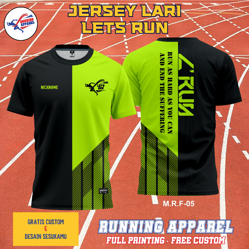 Jual Baju Jersey LARI LET'S RUN , Jersey Berbahan DRYFIT Full Printing ...