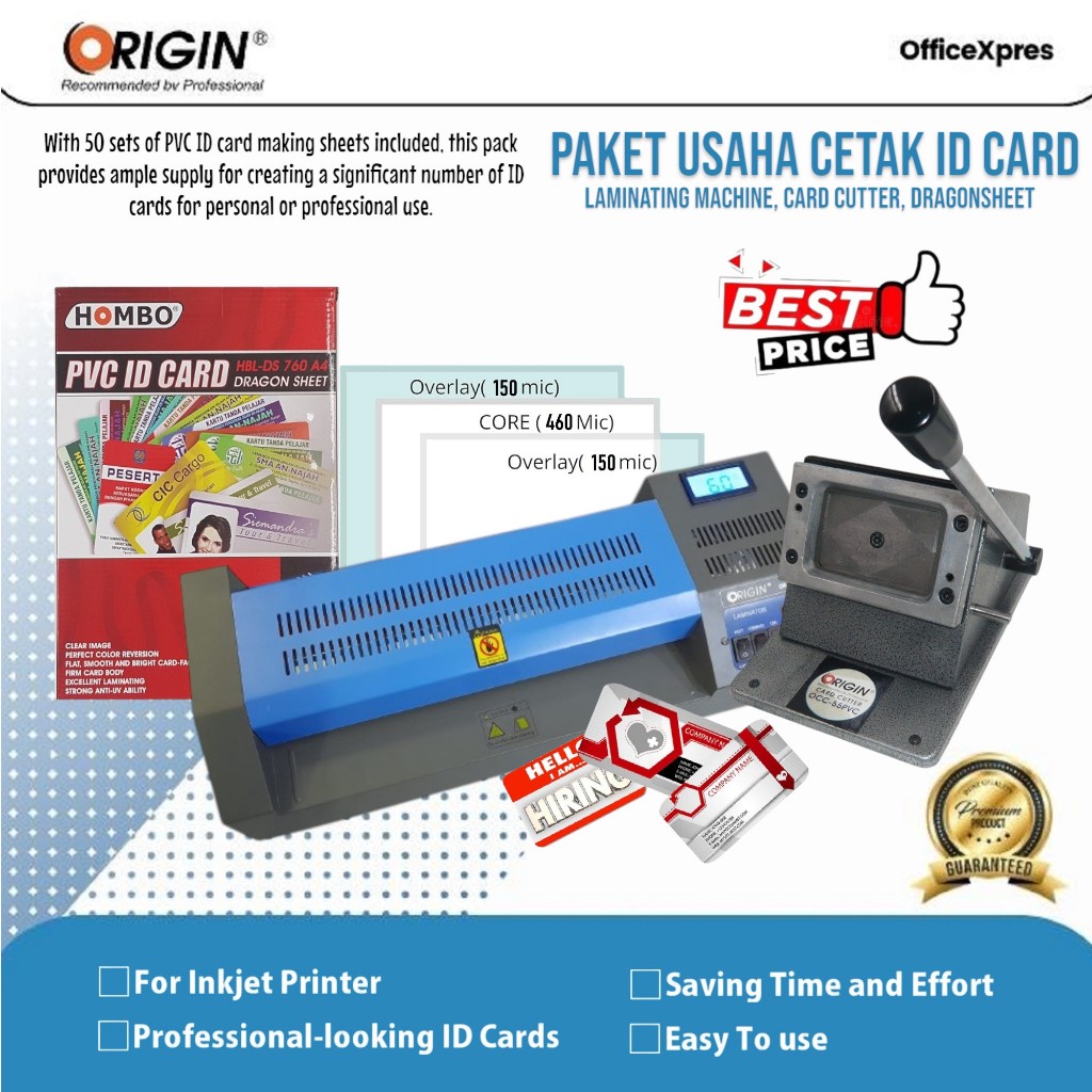 Jual Paket Usaha Cetak PVC ID Card / Mesin Laminating A3 DIGITAL + Card ...
