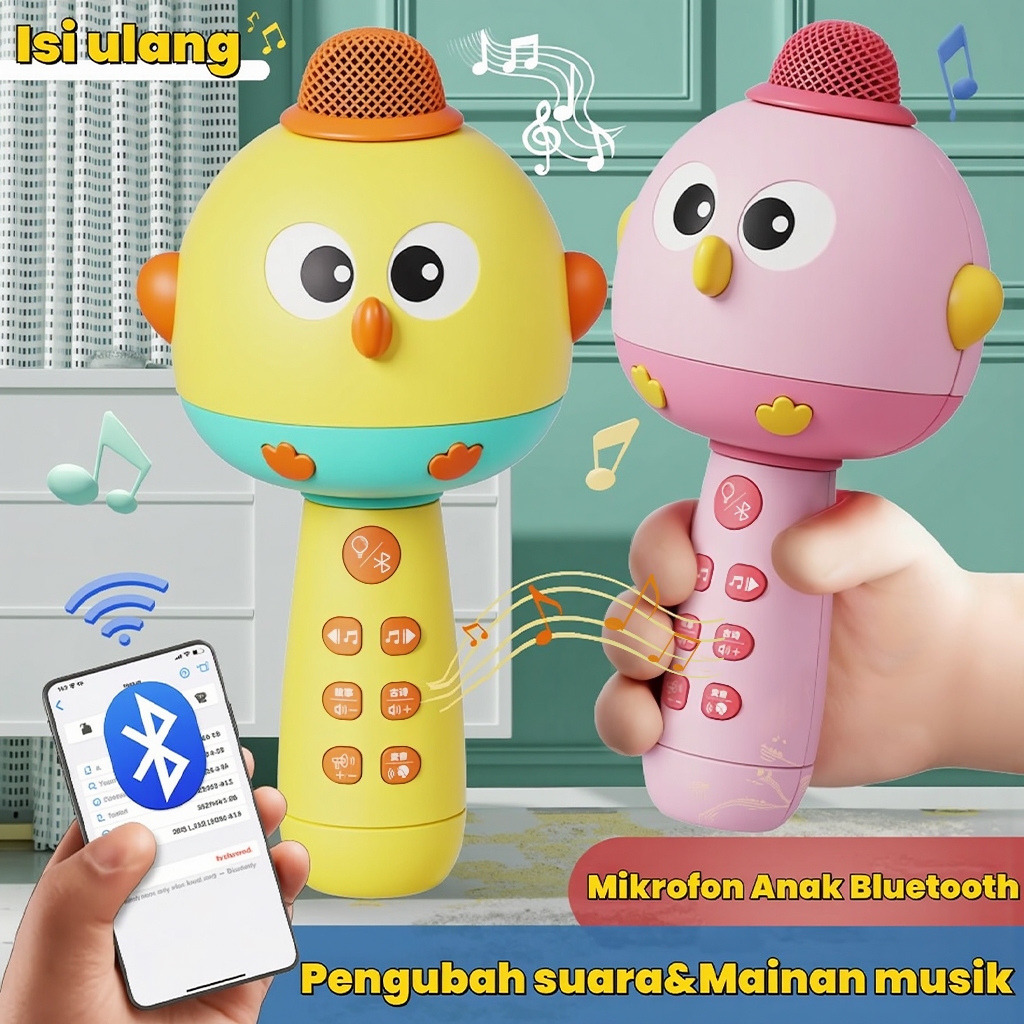 Jual MOONTOY Mainan Anak Mikrofon Nyanyi Dengan Fitur Speaker Mikrofon Bluetooth Wireless Untuk ...