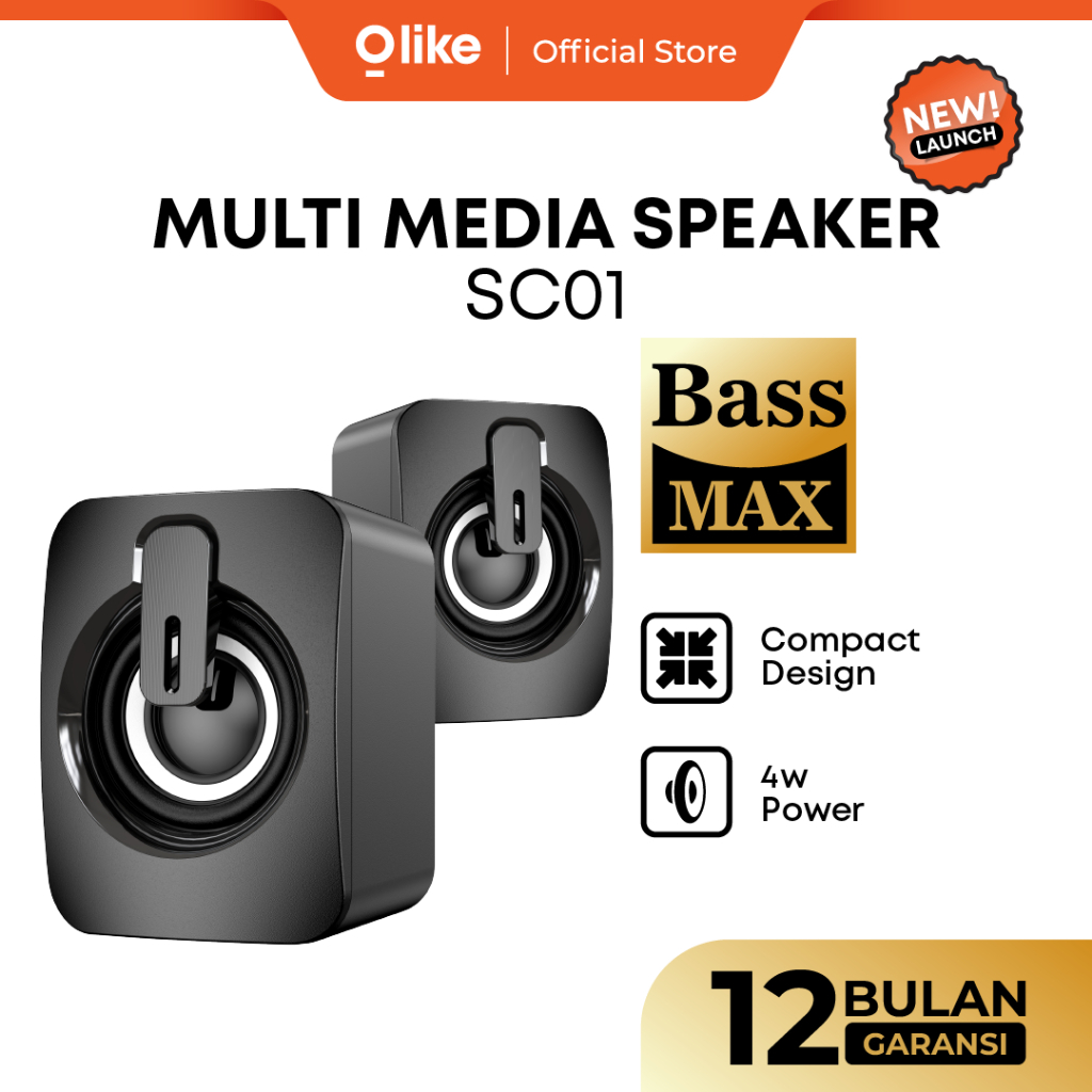 Jual Olike Speaker Portable Mini SC01 Subwoofer Stereo Bass Max Sound USB / Audio Jack PC Gaming ...