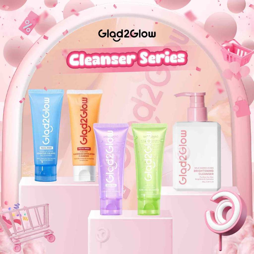 Jual GLAD2GLOW - CLEANSER SERIES ( 70 | 80 ml ) - Pembersih Wajah ...