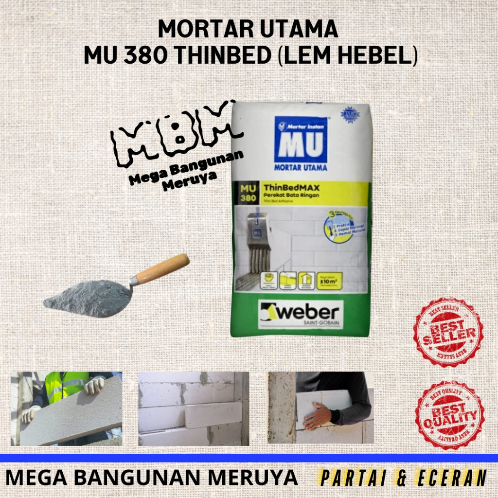 Jual Lem Hebel Mortar Utama MU 380 40Kg | Shopee Indonesia