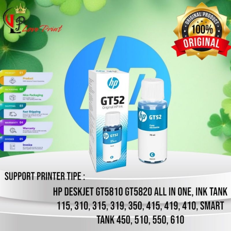 Jual Tinta HP GT 52/GT53 Original Varian for ink Printer HP 115 315 415 ...