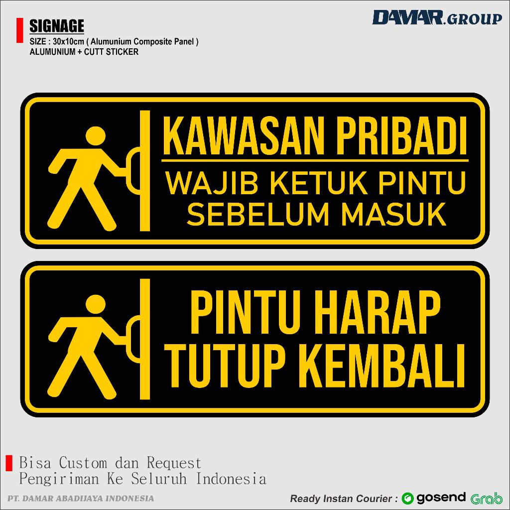 Jual SIGNAGE PLAKAT PINTU HARAP DITUTUP KEMBALI - PLAKAT AKRILIK ACP ...