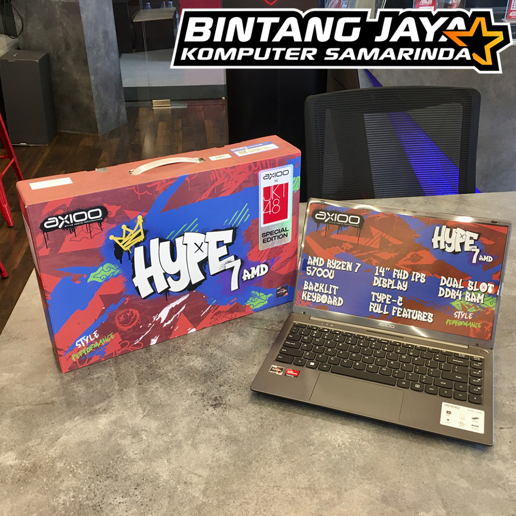 Jual Axioo Hype 7 AMD x JKT48 Collab/Ryzen 7-5700U/8GB/512GB SSD/14"FHD IPS/Win 11 ORI (NO OHS ...