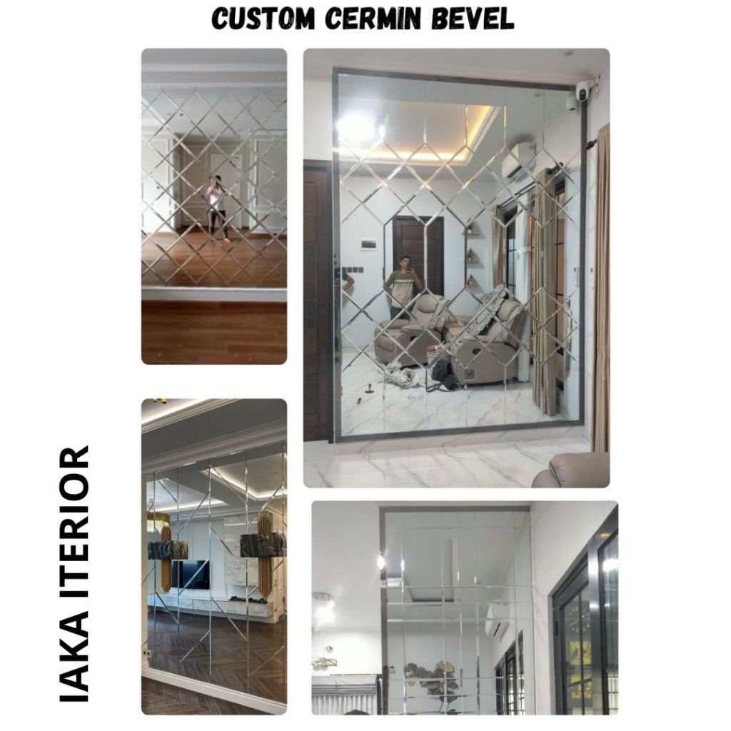 Jual Custom Cermin Bevel Tebal Kaca Asli 5mm / Kaca Bevel Moulding 5mm ...