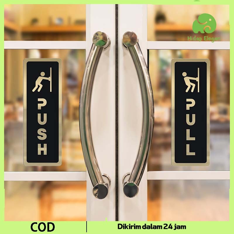 Jual 1 Sepasang Push Pull Sign Sticker Tarik Dorong Pintu Dorong Tarik ...