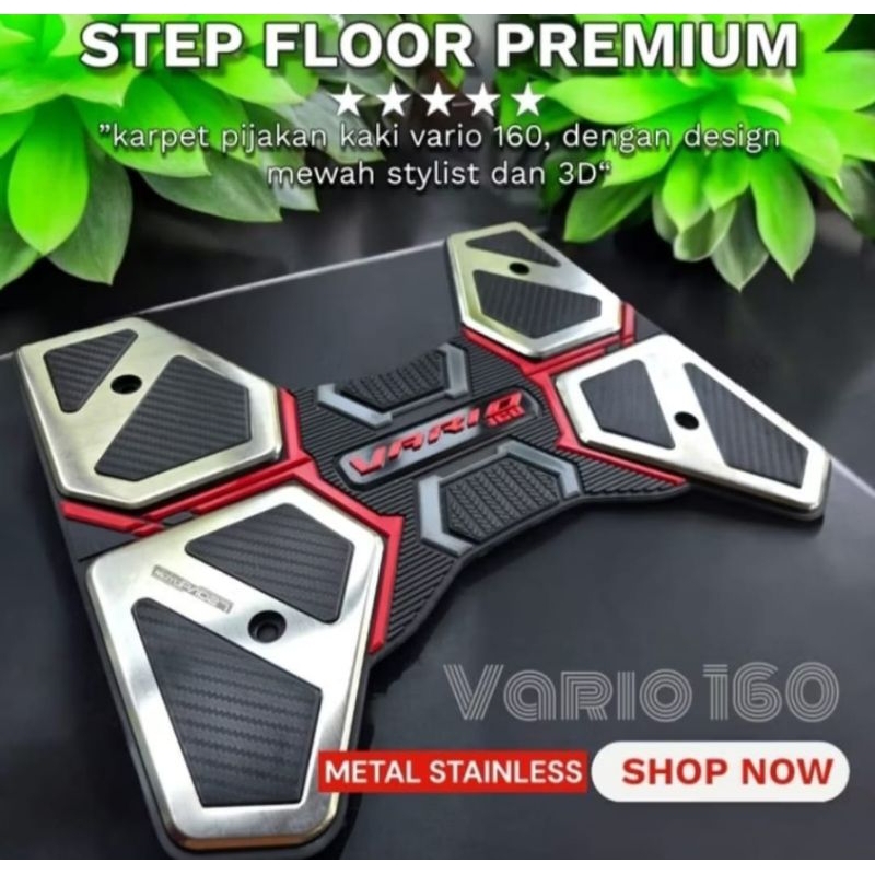 Jual Pijakan Alas Kaki Karpet kombinasi stainless Motor Honda Vario 160 CBS ABS tahun 2022 2023 ...