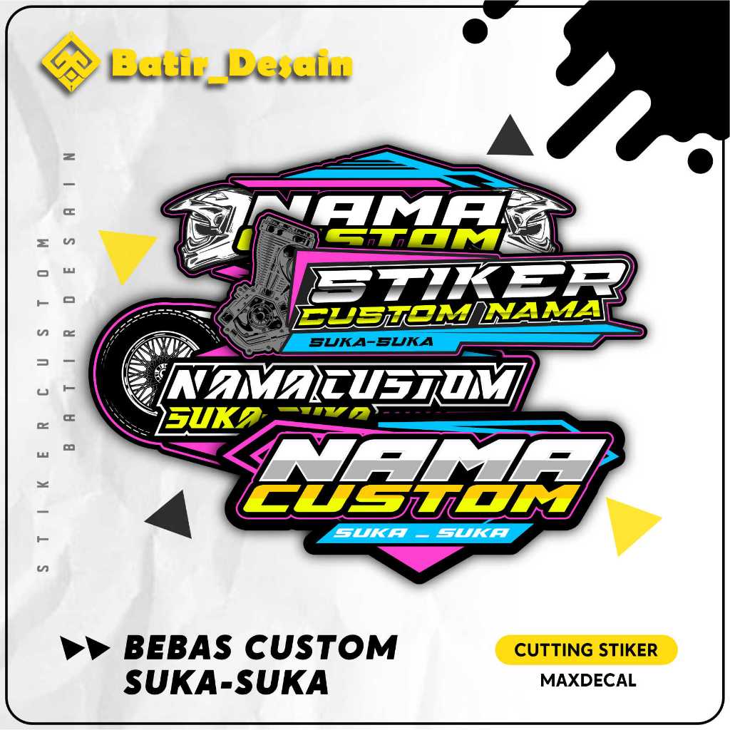 Jual Stiker Racing Custom Satuan Nama Suka Suka Sticker Custom Stiker ...