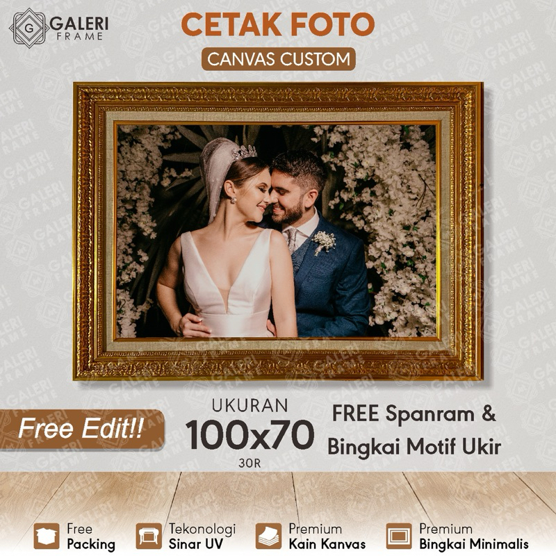 Jual Cetak Foto Kanvas Besar 30R ( 70 x 100 ) Termasuk Bingkai Motif ...