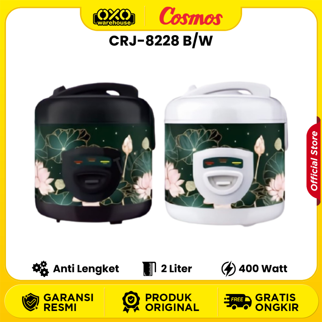 Jual COSMOS Rice Cooker CRJ-8228 B/W 2 Liter Magicom Anti Lengket Black ...