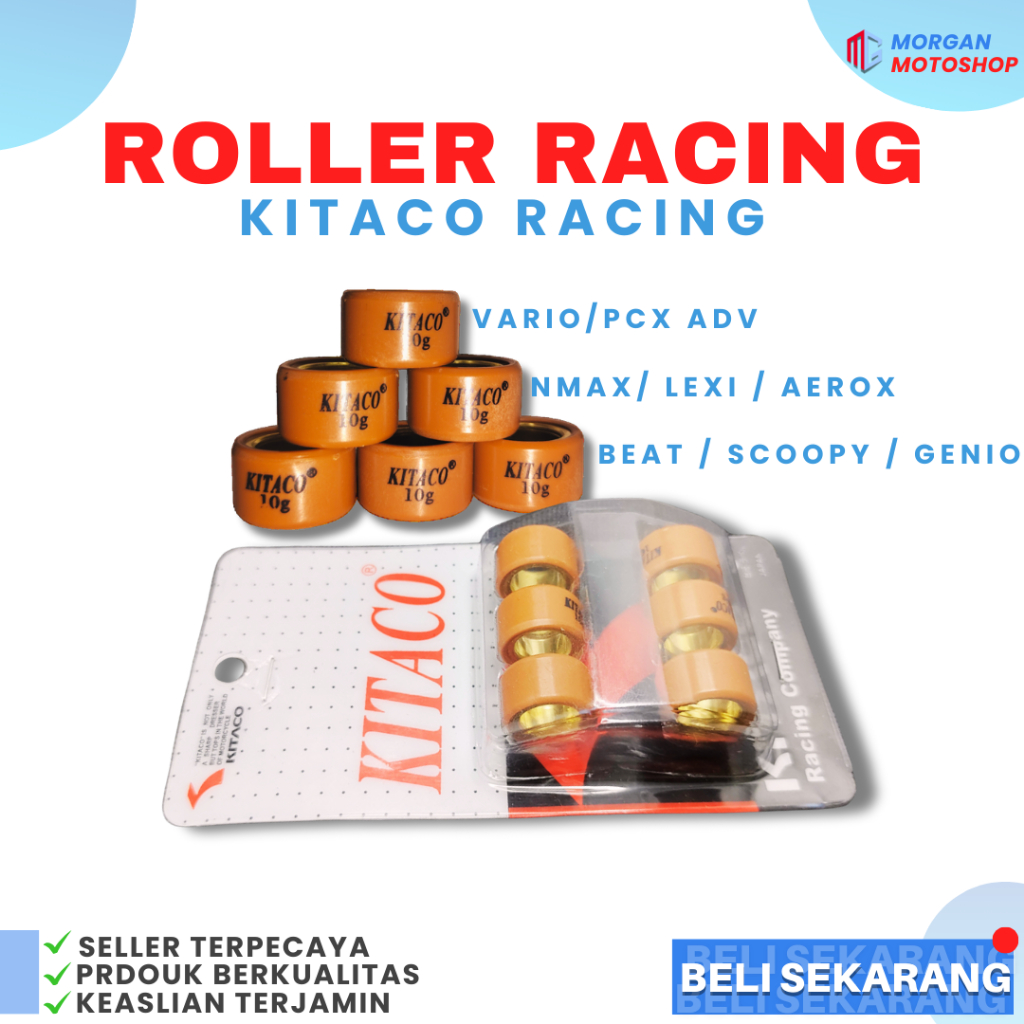 Jual ROLLER PULLEY CVT KITACO ROLLER 6 PCS 1 SET ROLLER NMAX AEROX ...