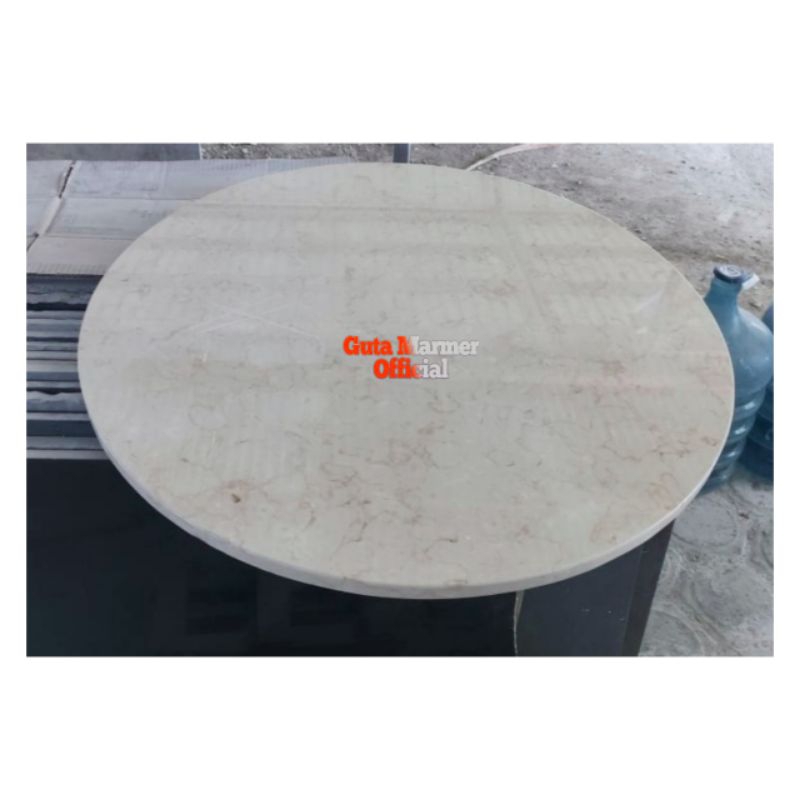 Jual Top Table Bundar Minimalis Batu Marmer Putih Glosy Rapi Mengkilat ...