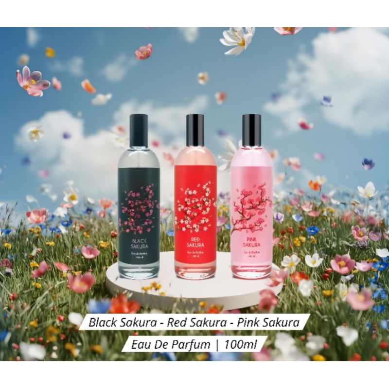 Jual SPECIAL BUNDLE Sakura EDP Paket Hemat Black sakura100ml, Red sakura 100ml, Pink sakura100ml ...
