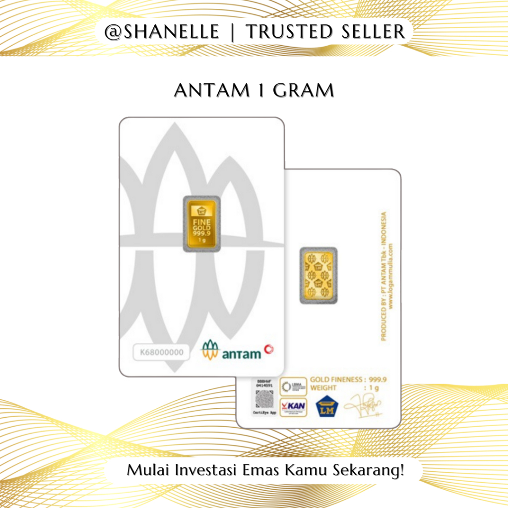Jual READY STOCK (ORIGINAL 2025) Logam Mulia Emas Antam 1 gram Press ...