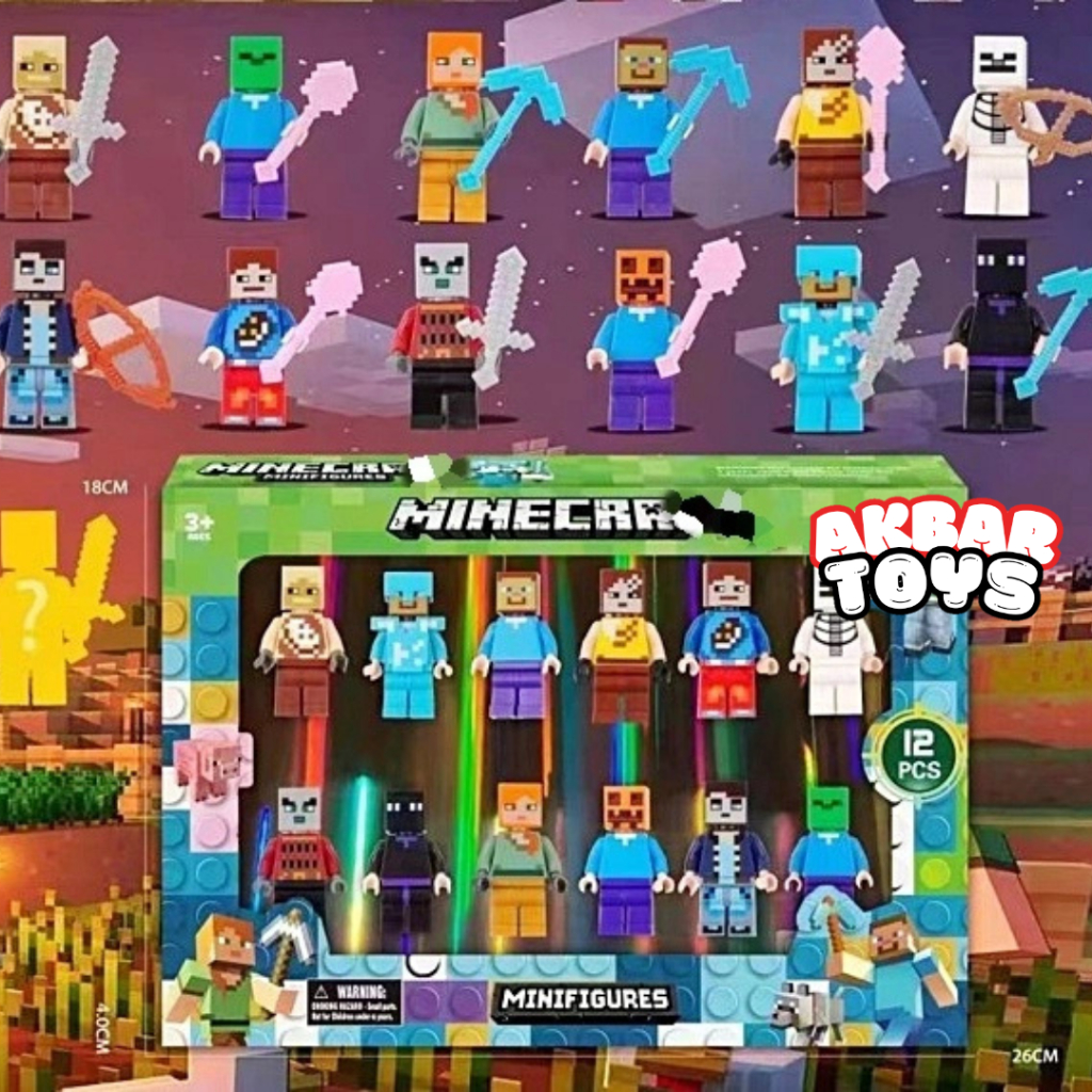 Jual Mainan Action Figure Minecraft dan Roblox Set | Shopee Indonesia