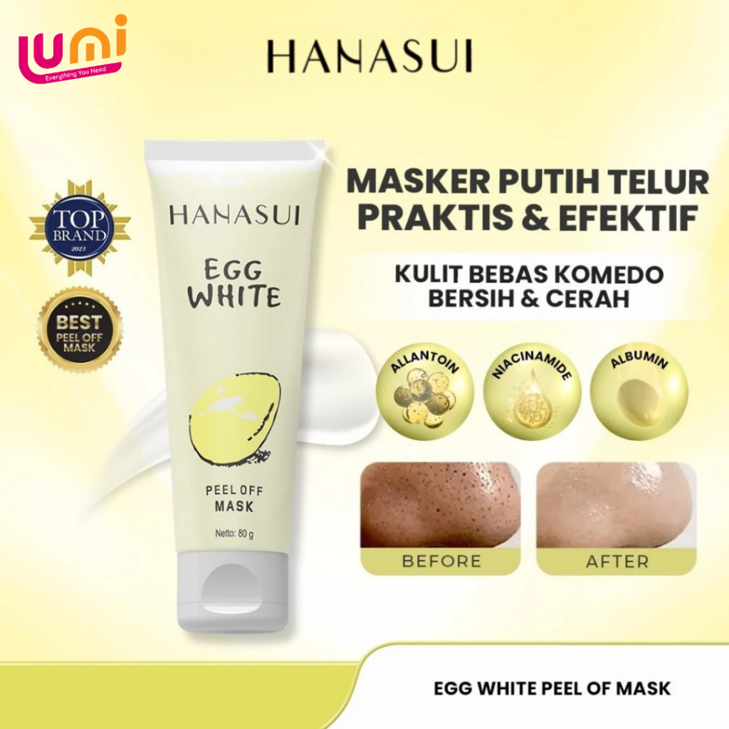 Jual Hanasui Egg White Peel Off Mask Masker Wajah Peel Off Perawatan ...